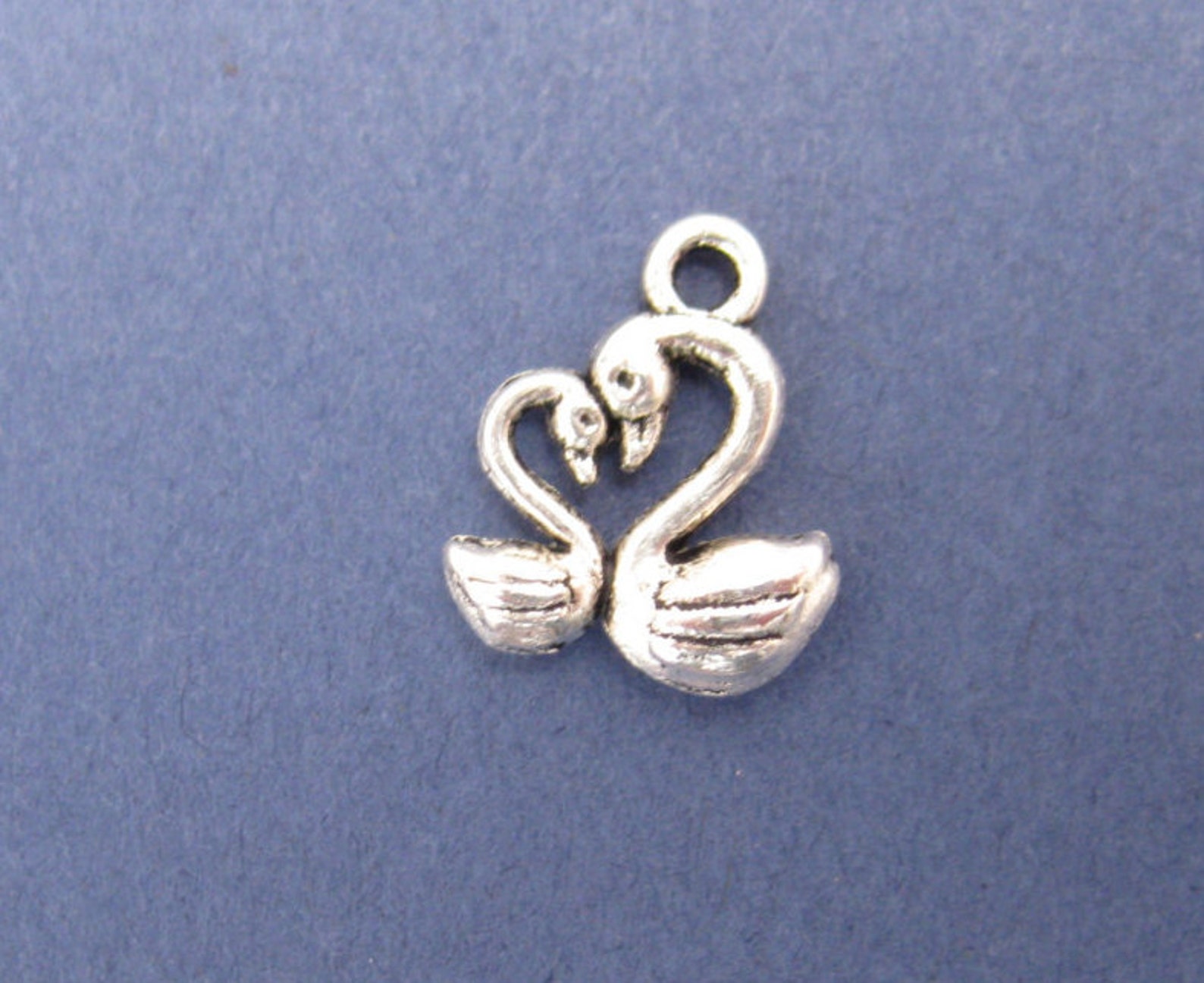 10 Swan Charm Swan Pendant Swan Heart Charm Antique - Etsy