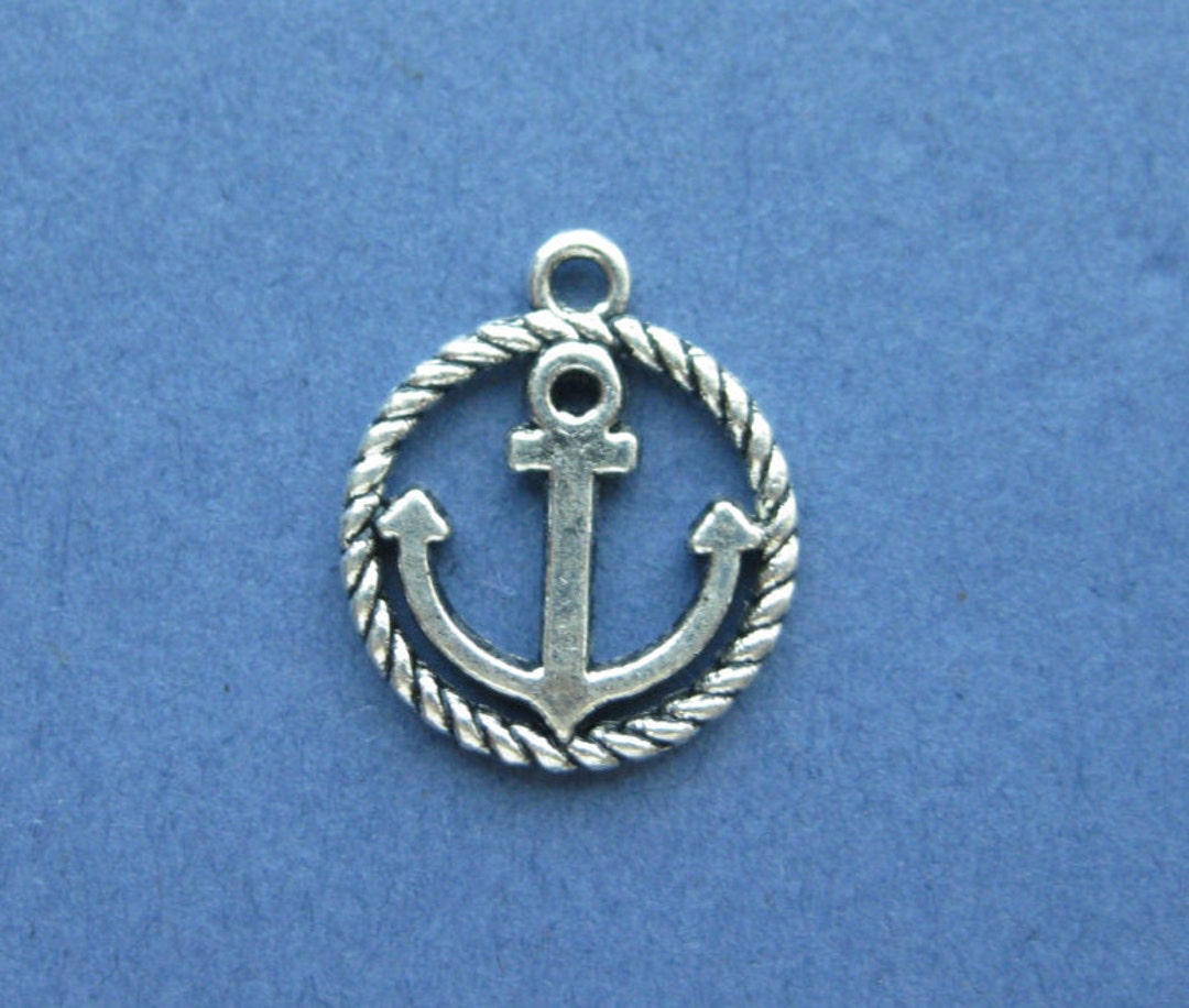 10 Anchor Charms - Anchor Pendants - Anchors - Nautical Charm - Antique ...