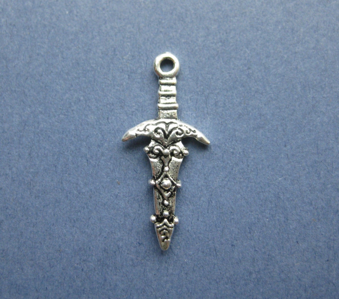 10 Sword Charms Sword Pendants Swords Antique Silver 28mm X 12mm no.67 ...