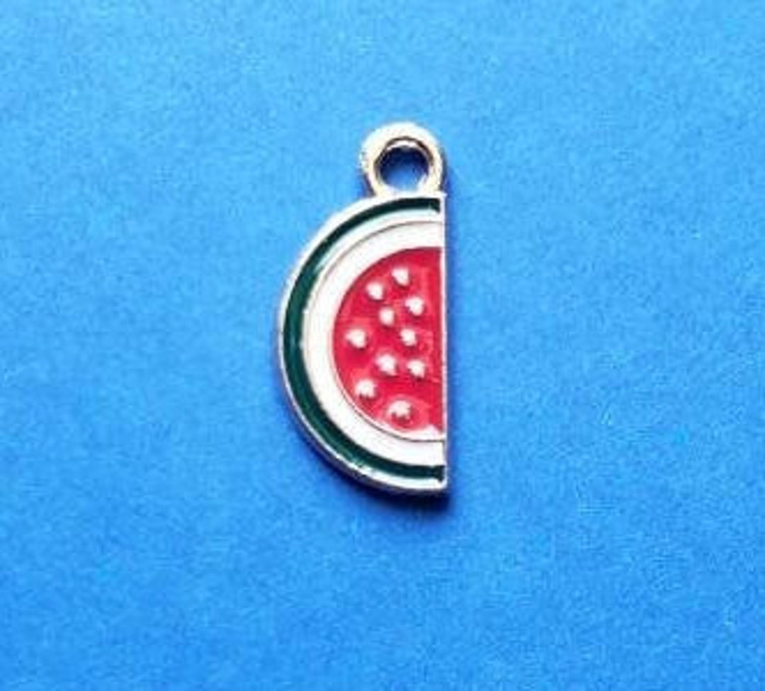 5 Watermelon Charms - Watermelon Pendants - Food Charm - Fruit Charm ...
