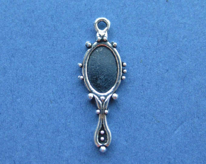 10 Mirror Charm Mirror Pendant Mirror Vintage Mirror Antique Silver ...