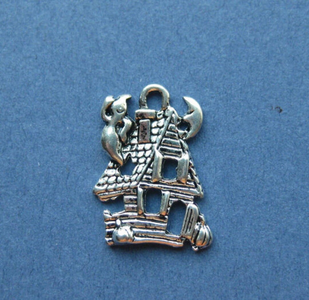 10 Haunted House Charms - Haunted House Pendants - Halloween Charm ...