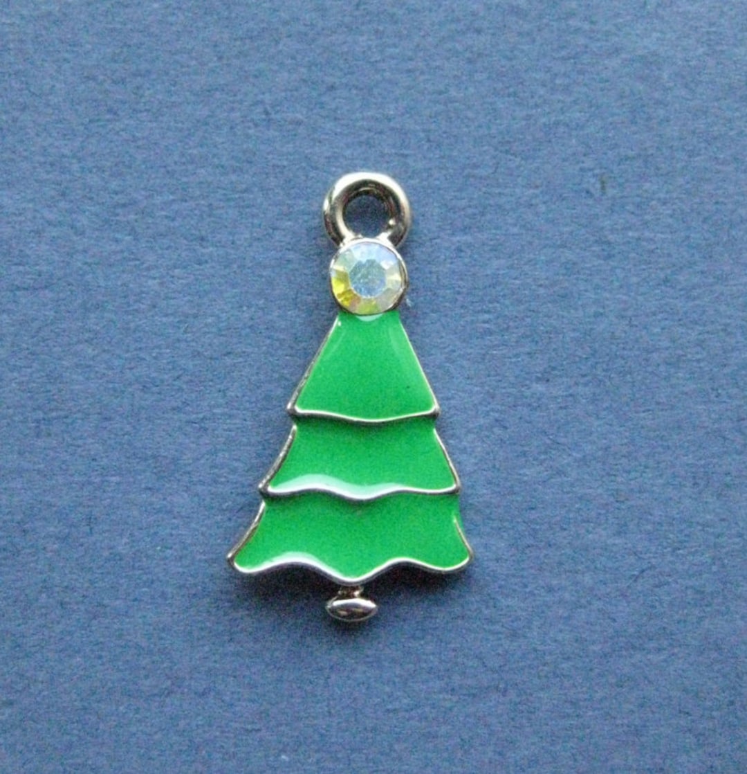 5 Christmas Tree Charms - Christmas Tree Pendants - Christmas Trees ...