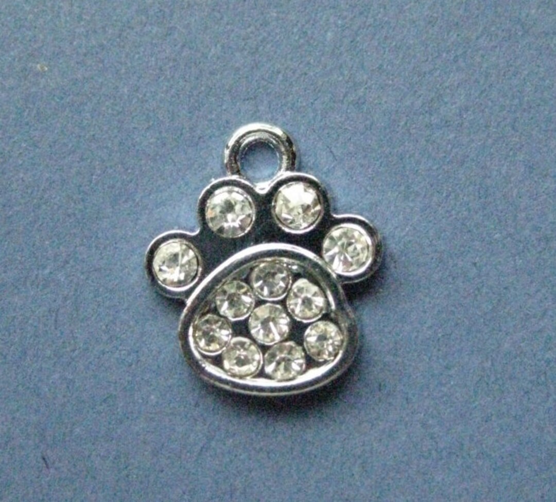 5 Paw Print Charms - Paw Print Pendants - Animal Charm - Paw Print ...