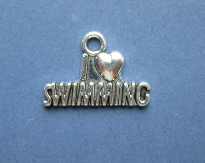 10 I Love Swimming Charms - I Love Swimming Pendants - Sports Charm ...