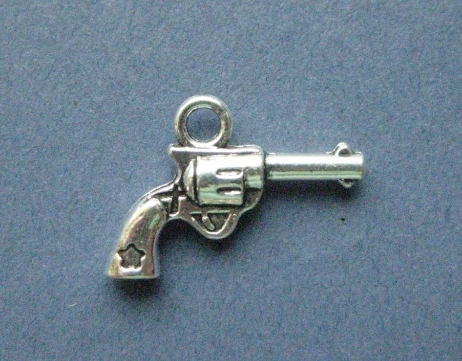 10 Gun Charms Gun Pendants Gun Pistol Cowboy Gun - Etsy