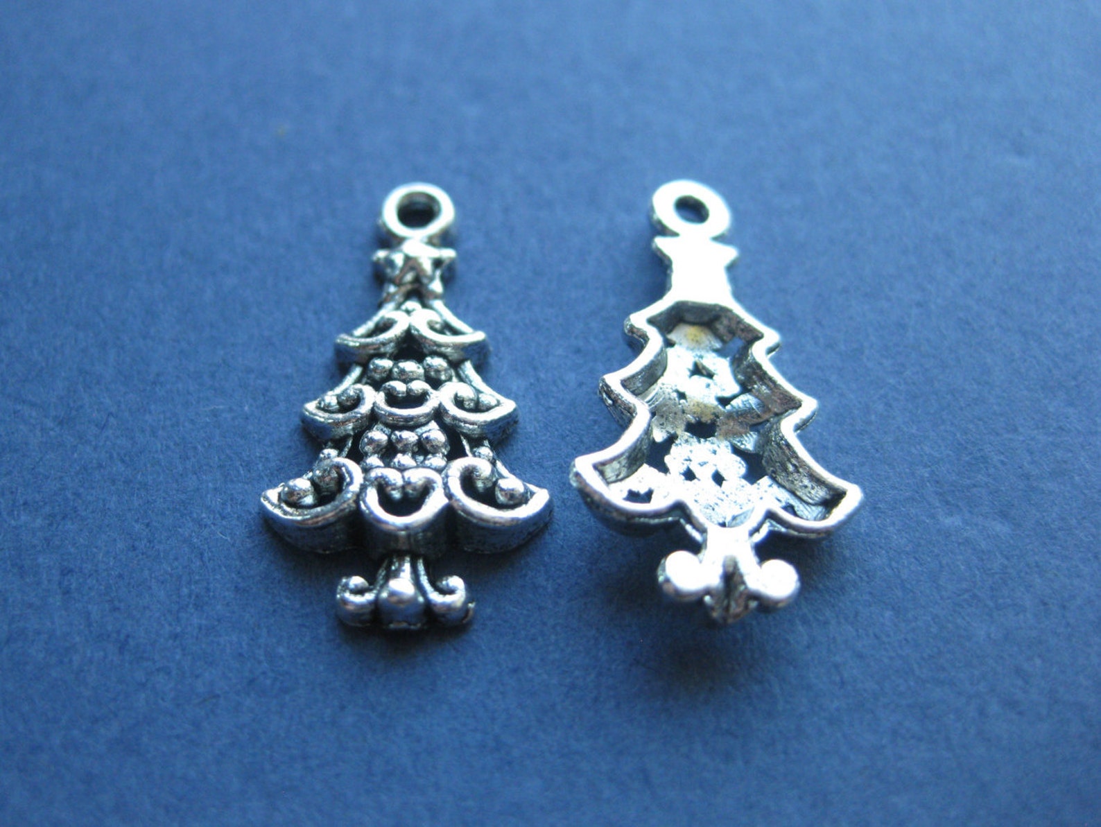 10 Christmas Tree Charms Christmas Tree Pendants Christmas - Etsy
