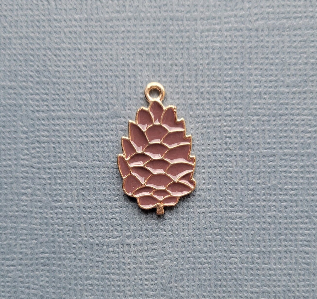 5 Pine Cone Charms - Pine Cone Pendants - Pine Cones - Enamel- 23mm X ...