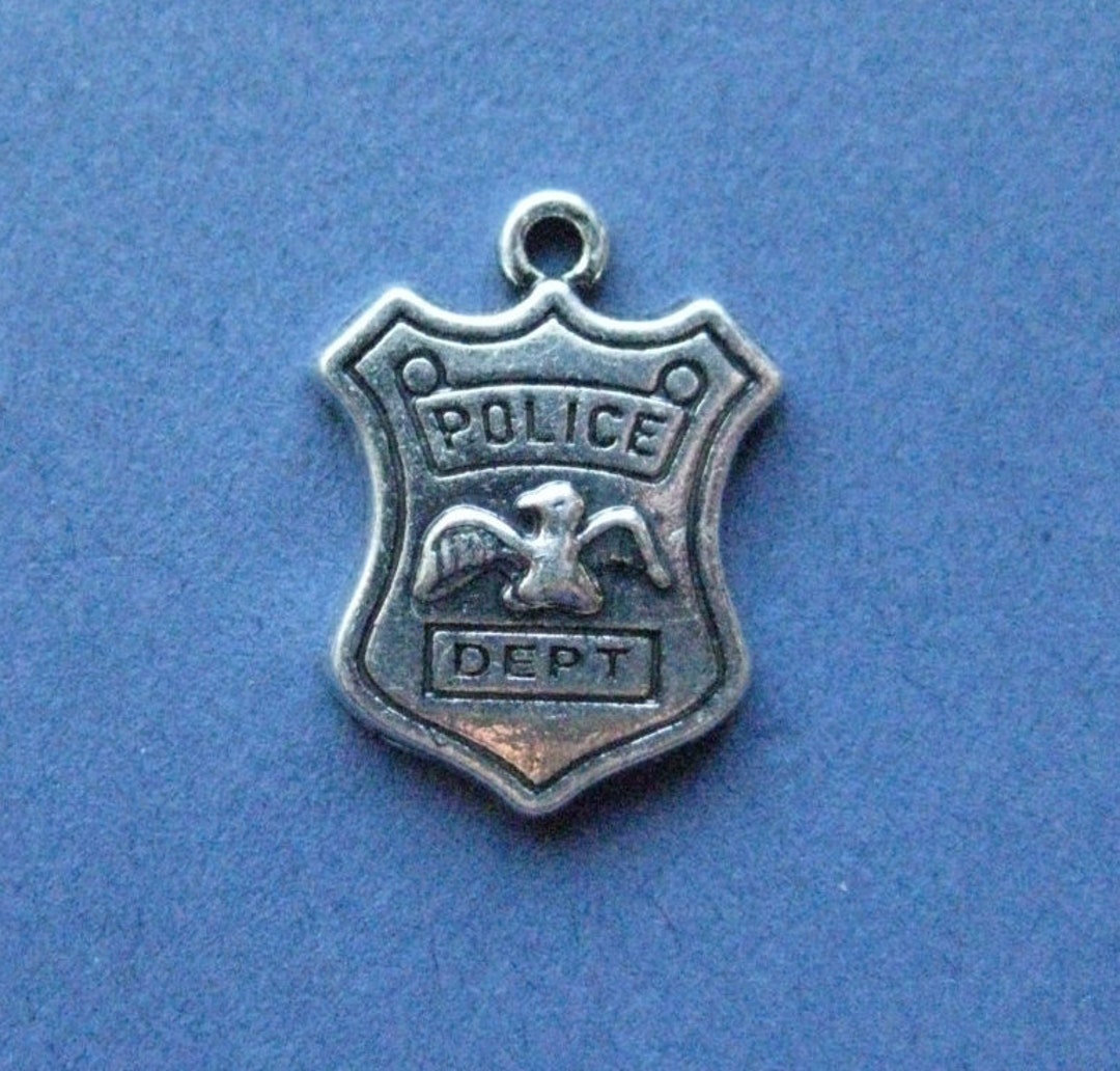 4 Police Department Charms - Police Badge Charms - Police Charm ...