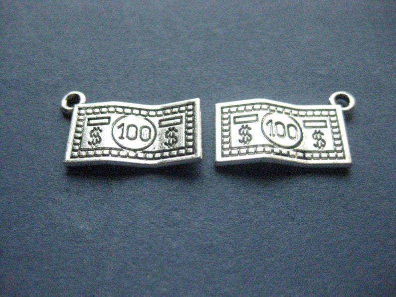 10 Money Charms - Money Pendants - Poker Charm - Hundred Dollar Bill ...