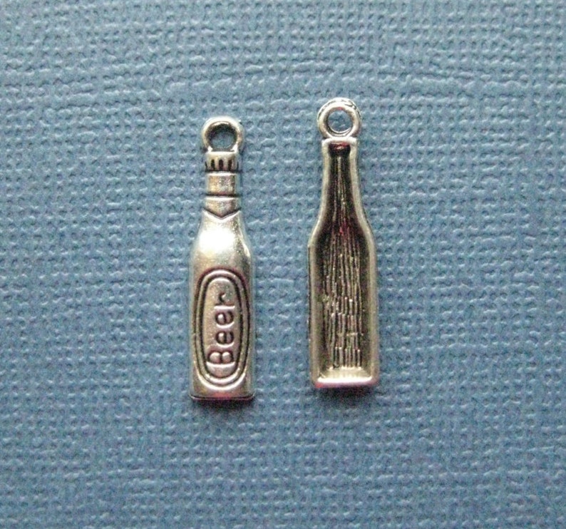 10 Beer Charms - Beer Pendants - Beer Charms - Beer - Antique Silver ...