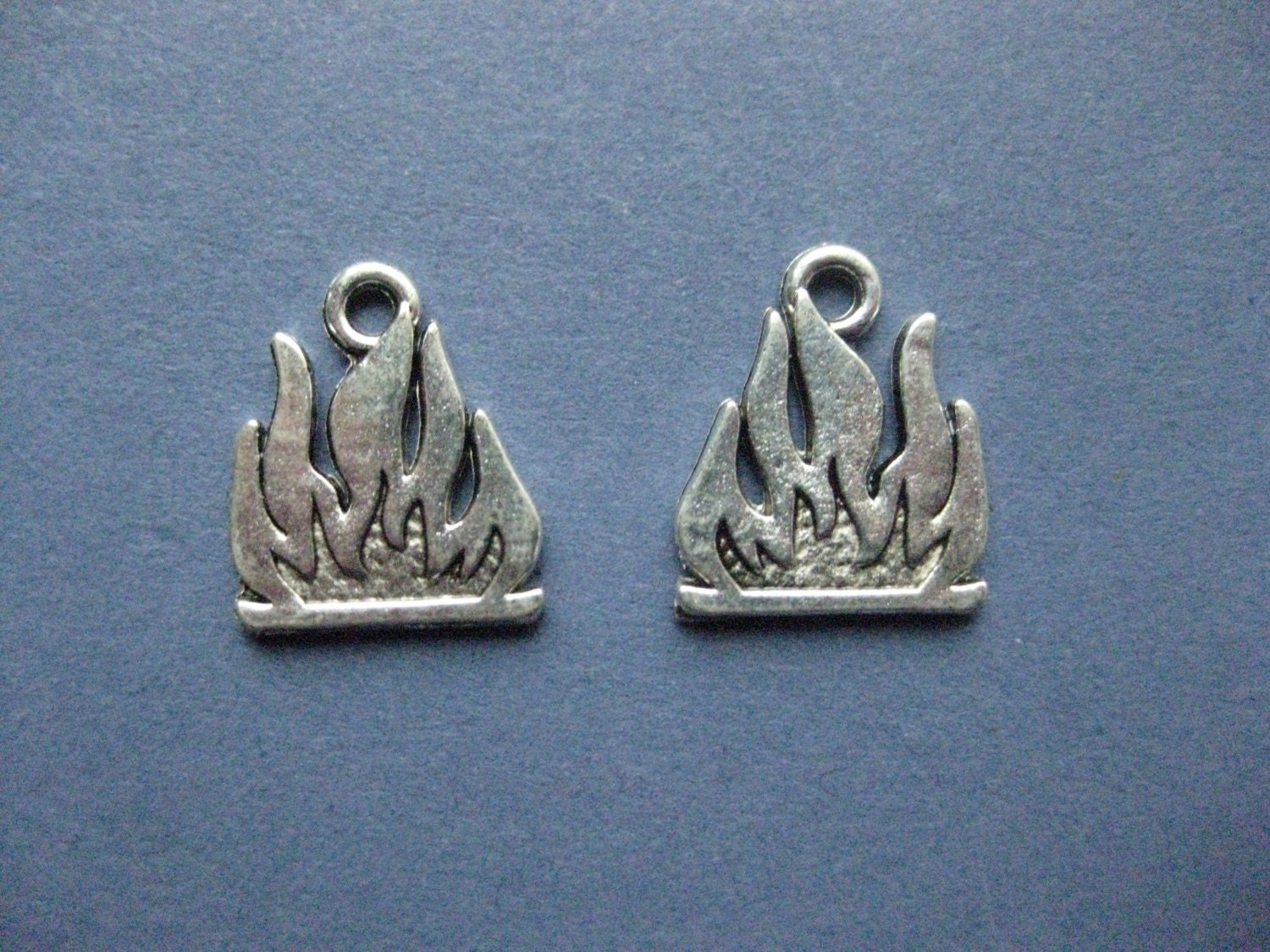 5 Fire Charms Fire Pendants Campfire Antique Silver | Etsy