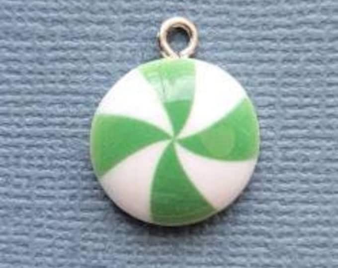 5 Peppermint Charms Peppermint Pendants Christmas Charm Resin 18mm X ...