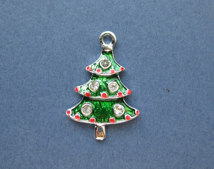 5 Christmas Tree Charms Christmas Tree Pendants Christmas Trees Bright ...