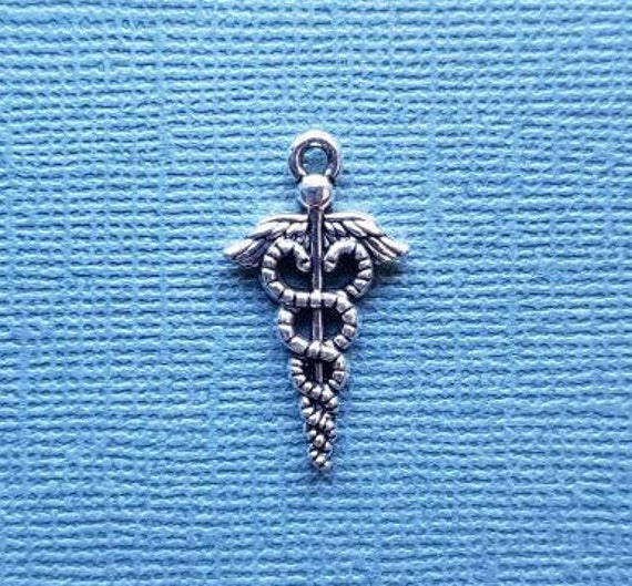 10 Caduceus Charms Caduceus Pendants Medical Charms | Etsy