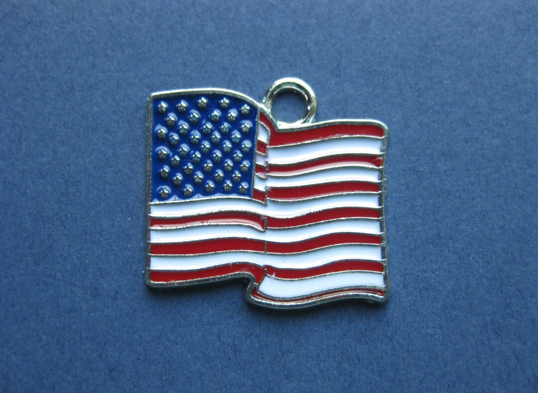 5 American Flag Charms - American Flag Pendants - American Flag - Flag ...
