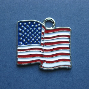 5 American Flag Charms American Flag Pendants American Flag Flag Charm ...