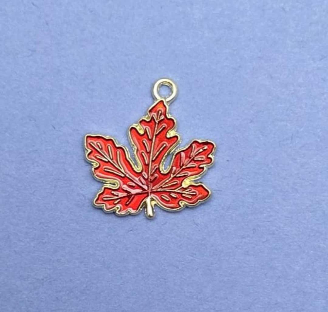 5 Leaf Charms - Leaf Pendants - Red Leaf - Maple Leaf - Leaves Charm ...