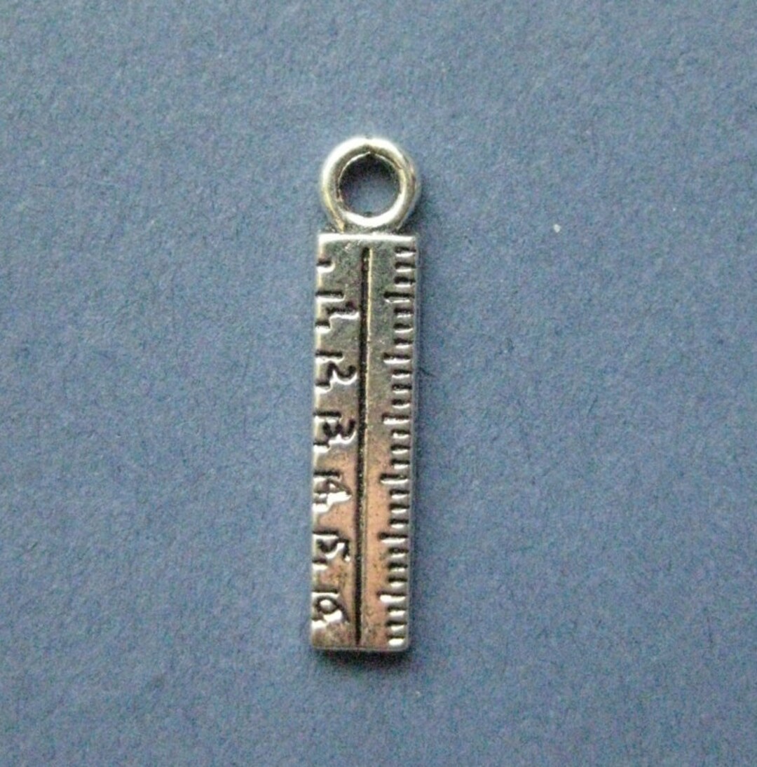 10 Ruler Charms - Ruler Pendants - Ruler - Antique Silver - 24mm X 5mm ...