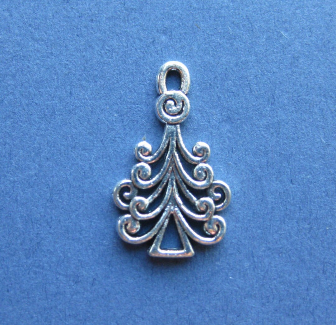 10 Christmas Tree Charms - Christmas Tree Pendants - Christmas Trees ...