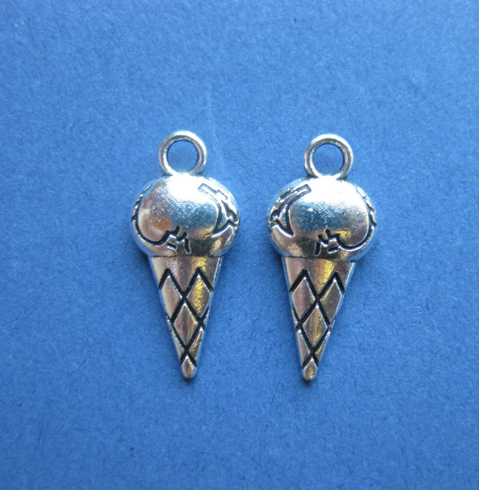 10 Ice Cream Charms - Ice Cream Cone Charms - Ice Cream Pendants - Food ...