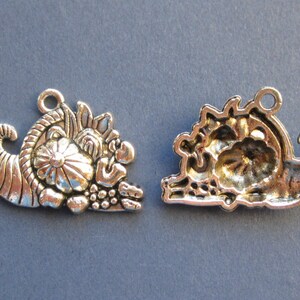 5 Cornucopia Charms - Cornucopia Pendants - Cornucopia - Thanksgiving ...