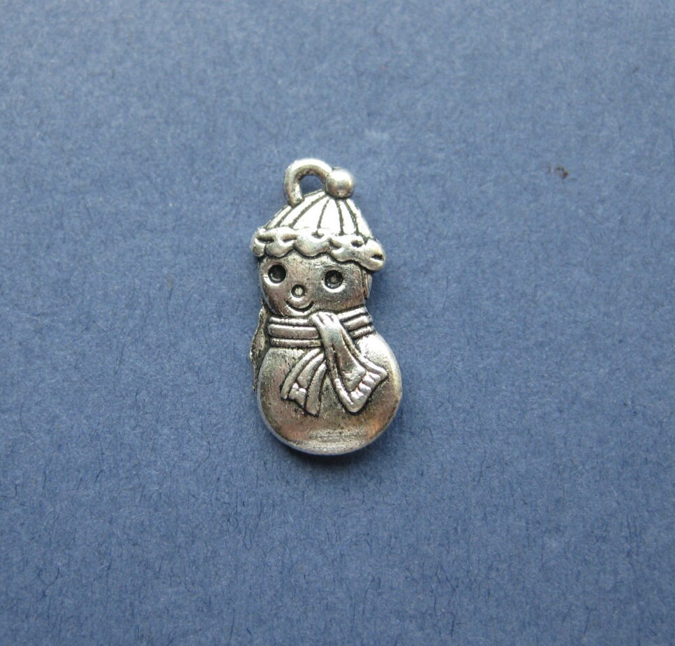 10 Snowman Charms Snowman Pendants Snowman Winter Charm - Etsy