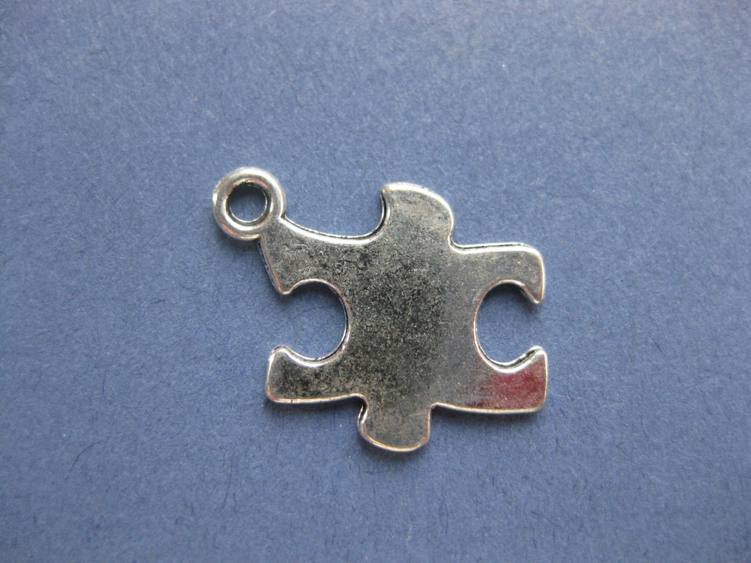 10 Puzzle Piece Charms - Puzzle Piece Pendants - Autism Awareness Charm ...