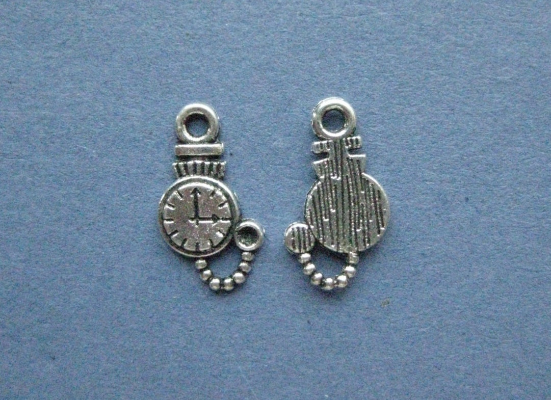 10 Pocket Watch Charms - Pocket Watch Pendants - Clock Charm - Clock ...