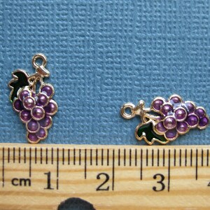 10 Grape Charms - Grape Pendants - Food Charm - Fruit Charm - Grapes ...