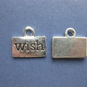10 Wish Charms - Wish Pendants - Wish - Wish Carved Charm - Carved ...