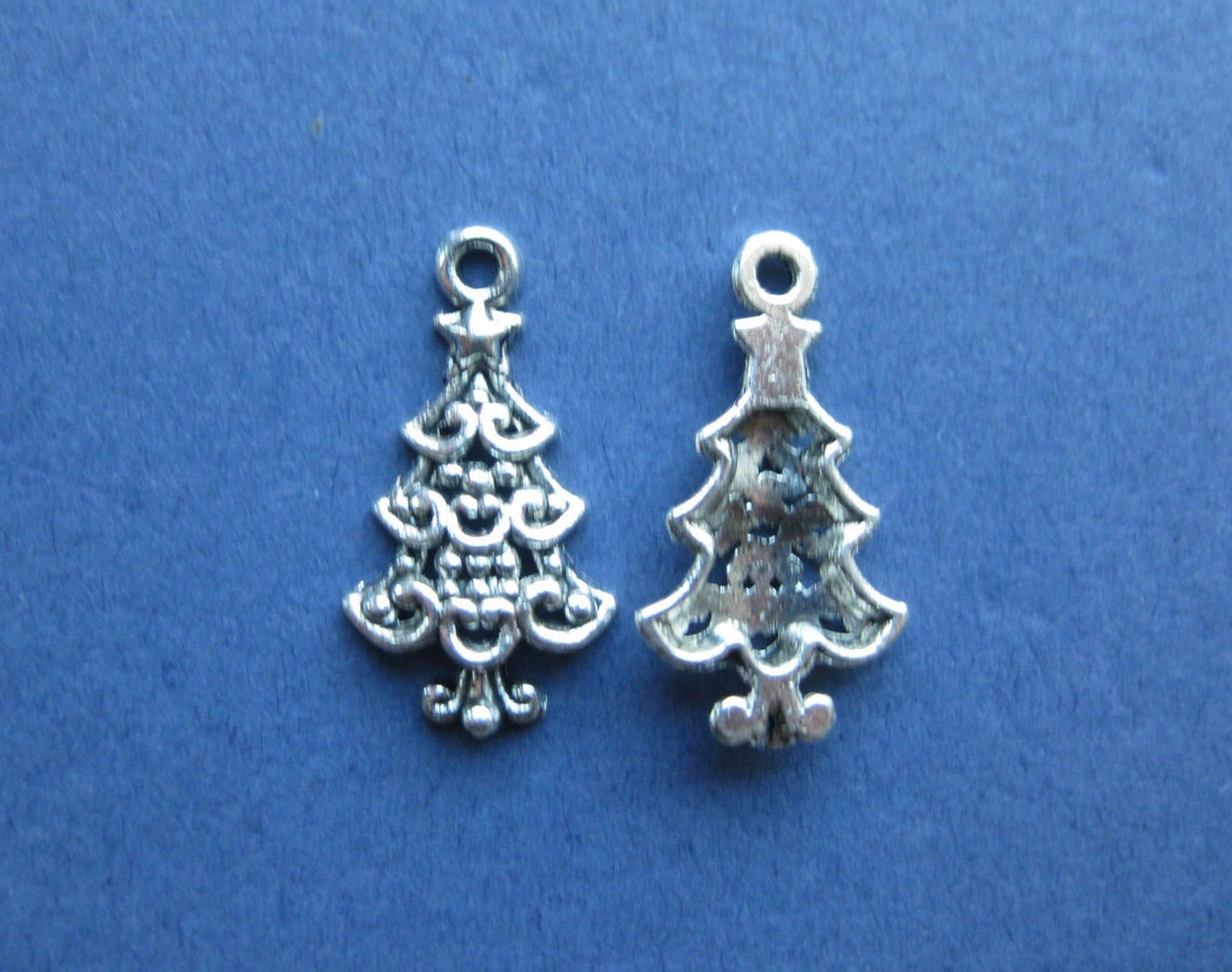 10 Christmas Tree Charms Christmas Tree Pendants Christmas - Etsy