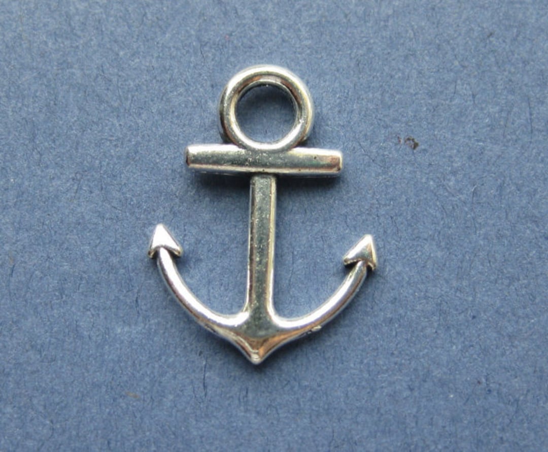 10 Anchor Charms - Anchor Pendants - Anchors - Nautical Charm - Antique ...
