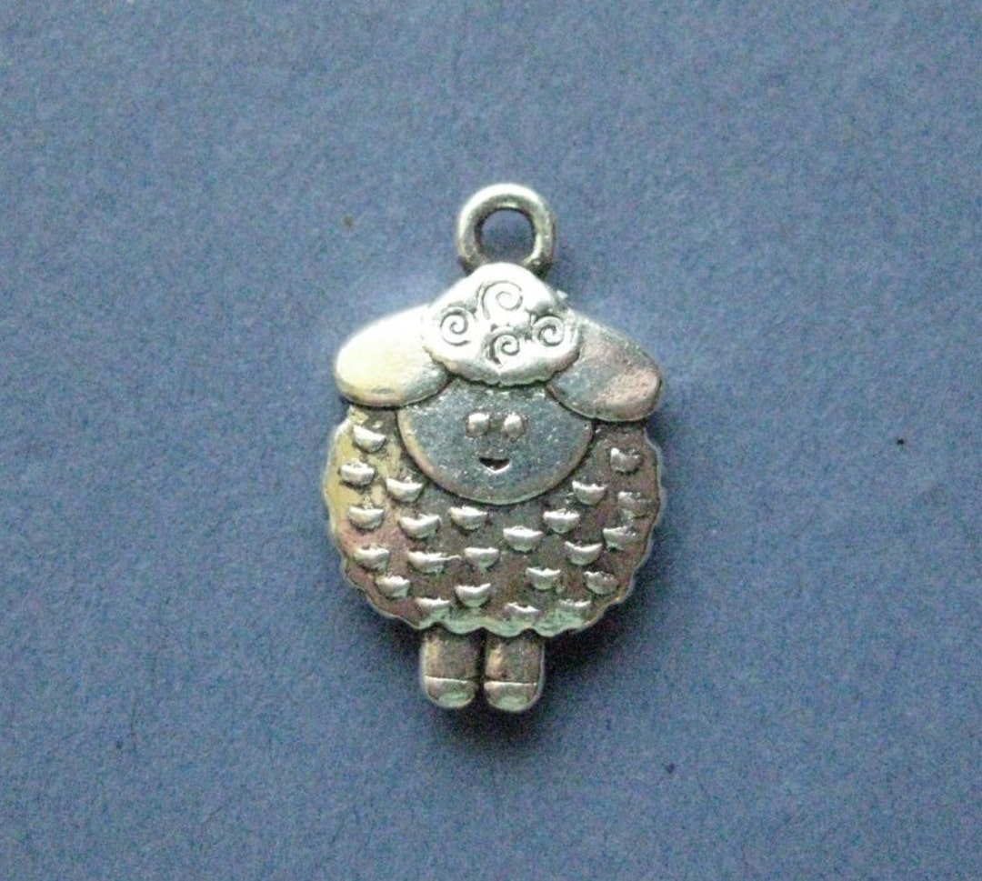 5 Sheep Charms - Sheep Pendants - Sheep - Animal Charm - Antique Silver ...