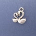 10 Swan Charm Swan Pendant Swan Heart Charm Antique - Etsy