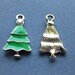 5 Christmas Tree Charms Christmas Tree Pendants Christmas Trees Gold ...