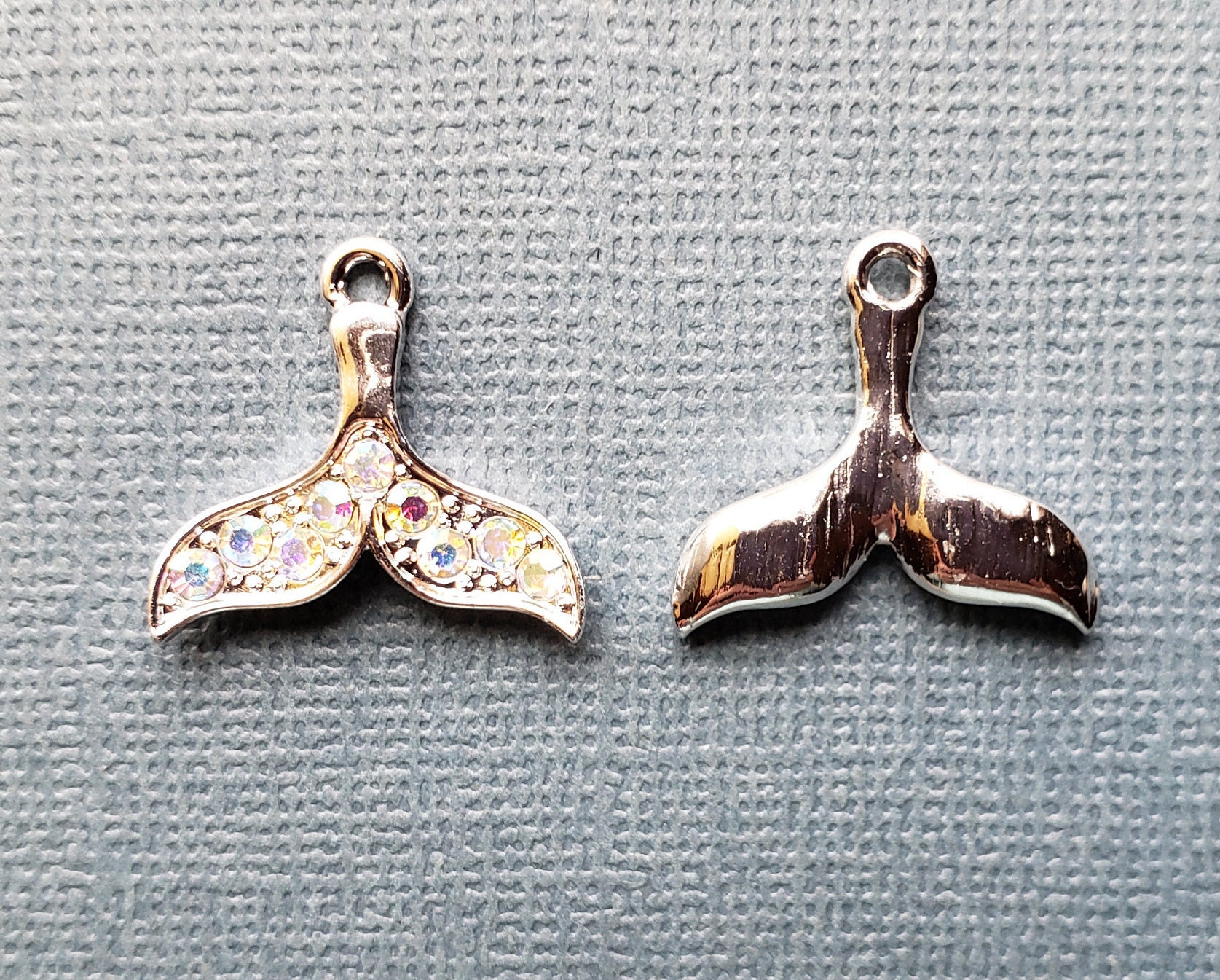 5 Mermaid Charms Mermaid Pendants Rhinestone Mermaid Tail - Etsy