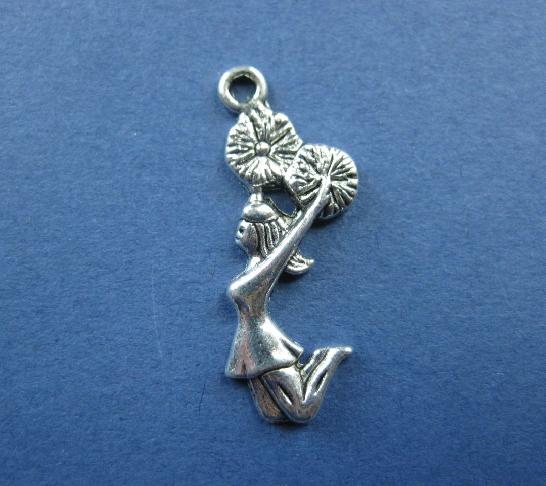 10 Cheerleader Charm Pendant - Cheer Charm Pendant - Cheering Charm ...