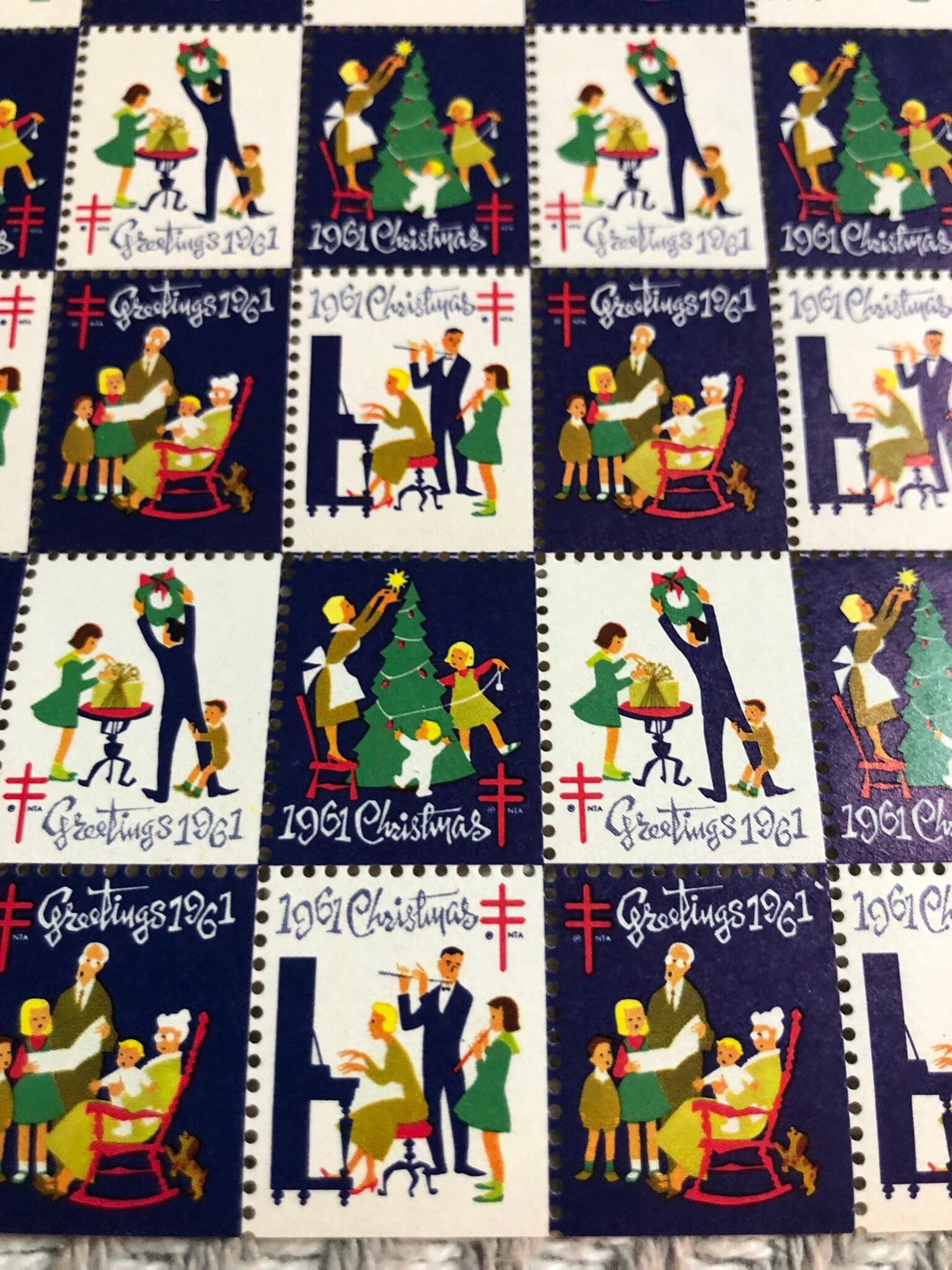 1961 Merry Christmas Postage Seals - Etsy