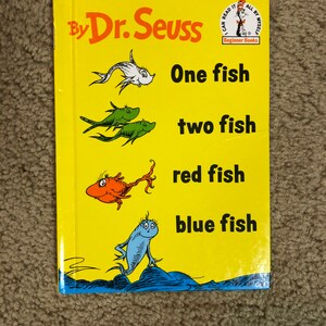 Vintage Dr. Seuss Book!!! One Fish Two Fish Red Fish Blue Fish!!! - Etsy