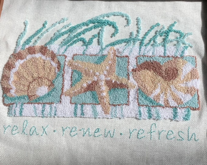 Completed Punch Needle Seashells Picture - Etsy