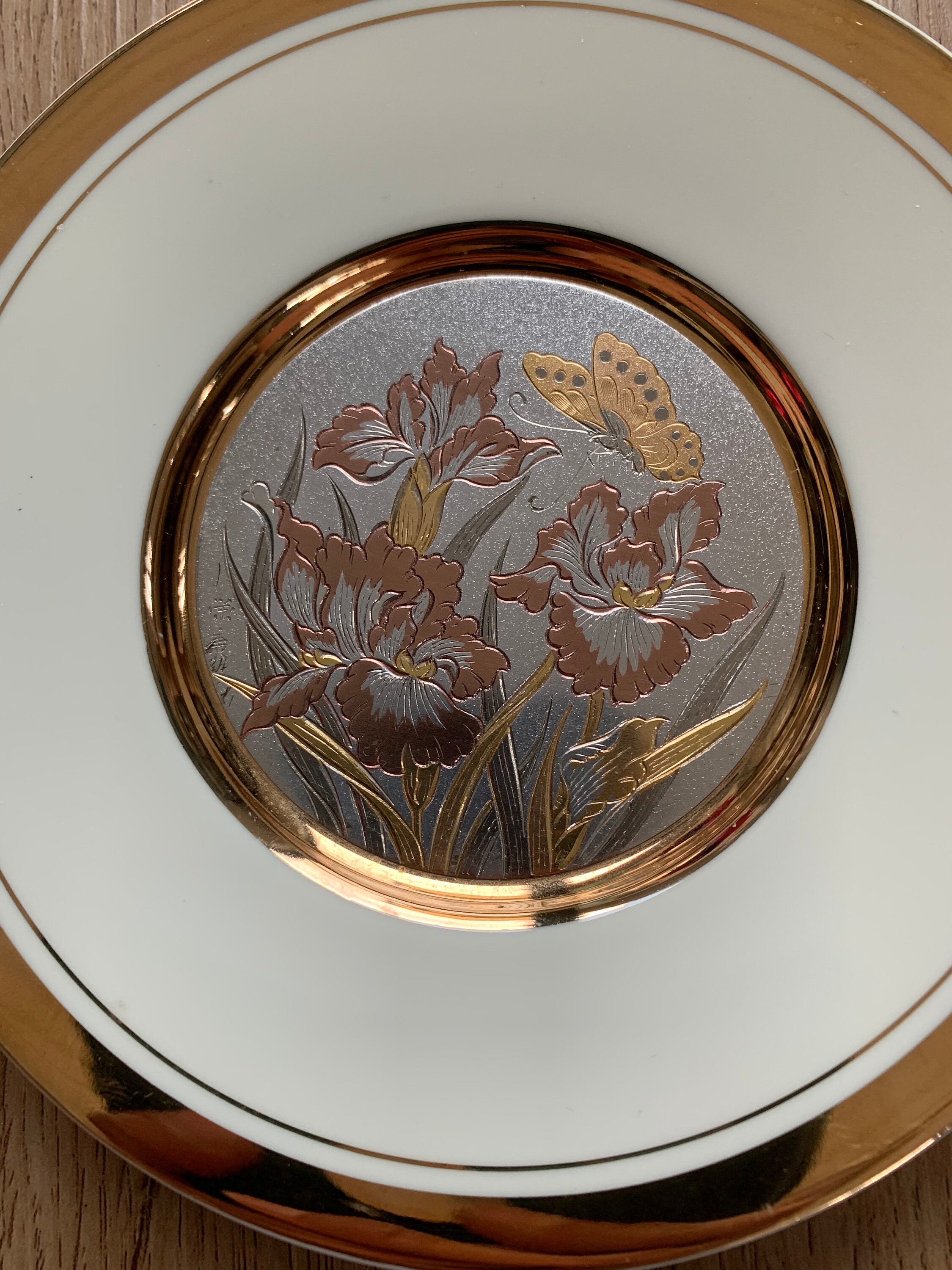 Set of 2 Vintage Japanese Chokin Plates Geisha and Butterfly - Etsy