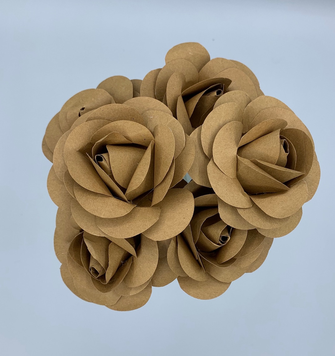 Brown Paper Roses, Country Paper Roses, Rustic Roses, Bridal Shower ...
