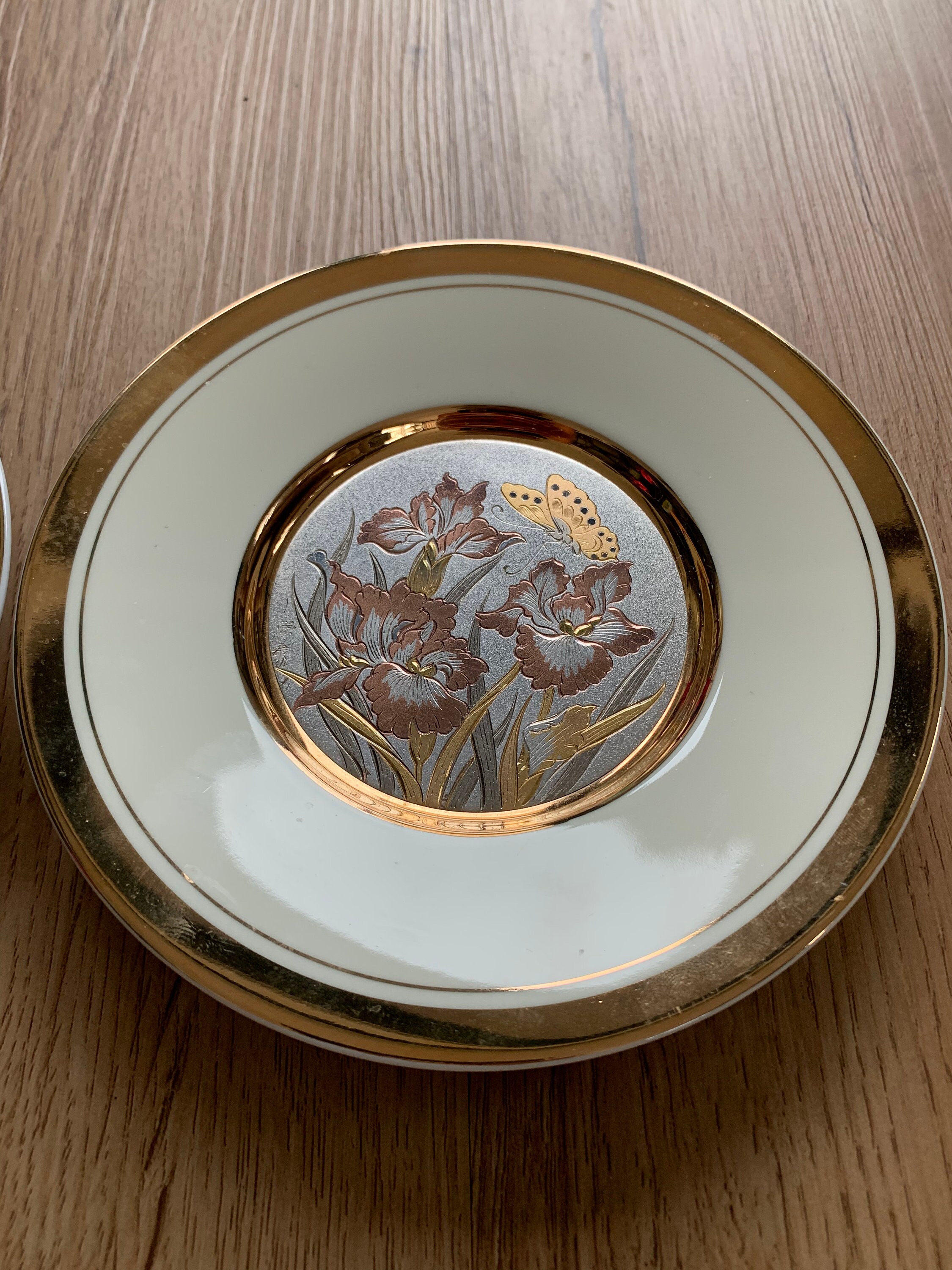 Set of 2 Vintage Japanese Chokin Plates Geisha and Butterfly - Etsy