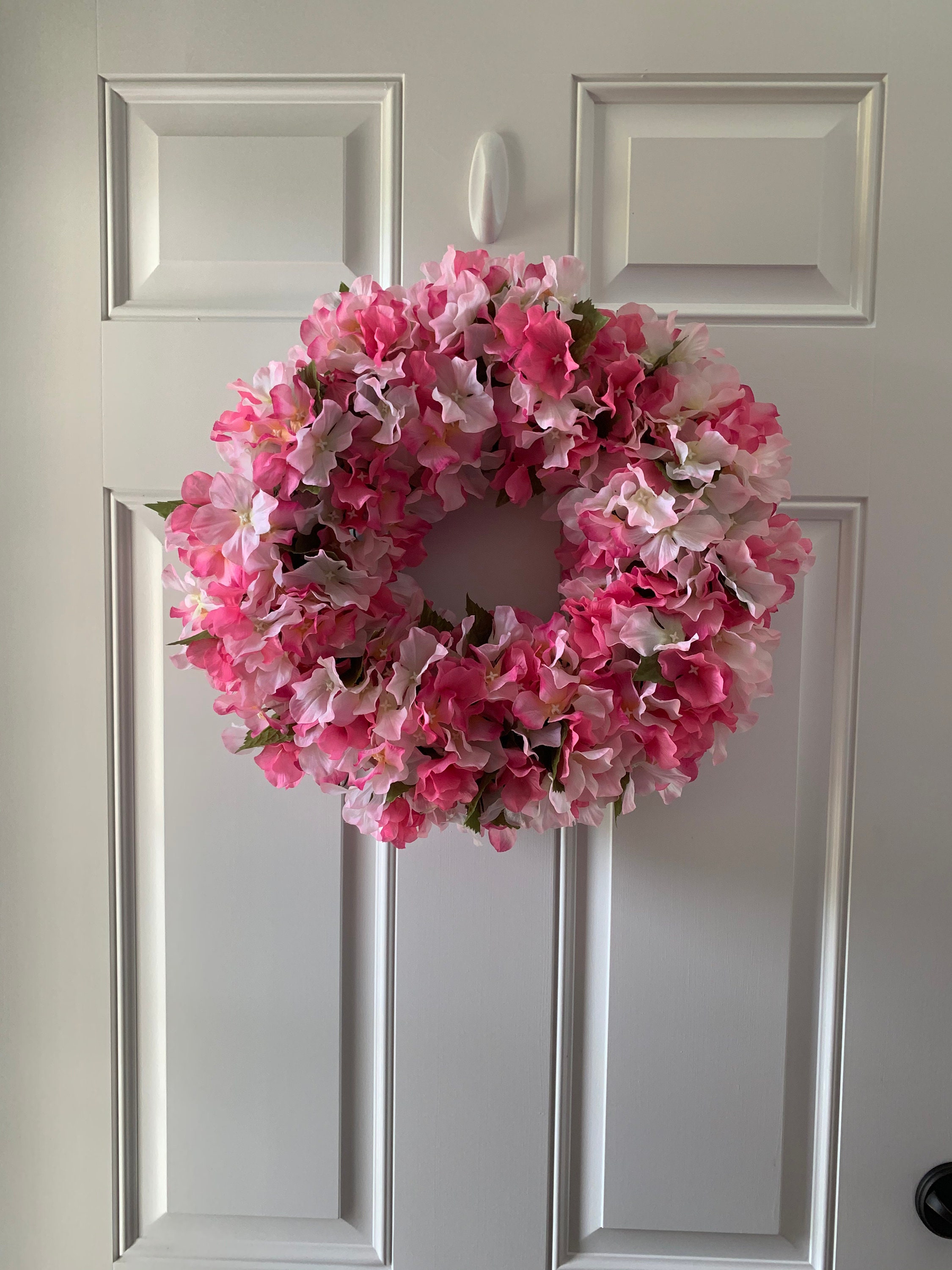 Pink Hydrangea Wreath, Summer Wreath, Spring Wreath, Housewarming Gift ...