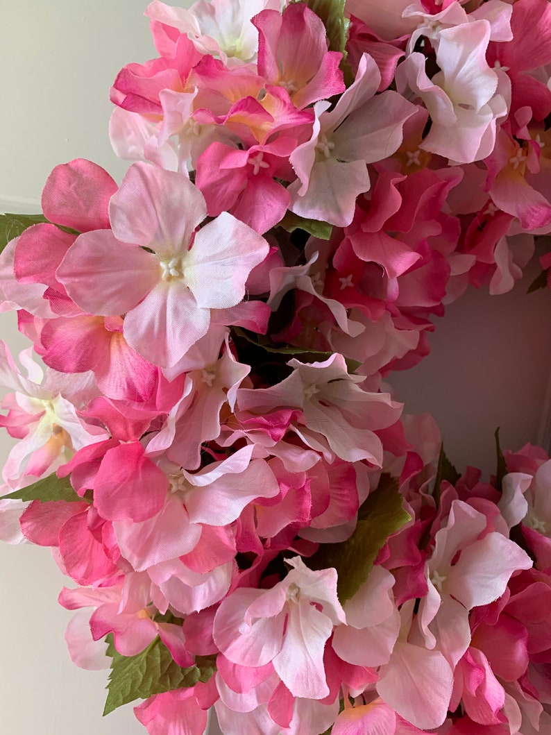 Pink Hydrangea wreath Summer wreath Spring Wreath | Etsy
