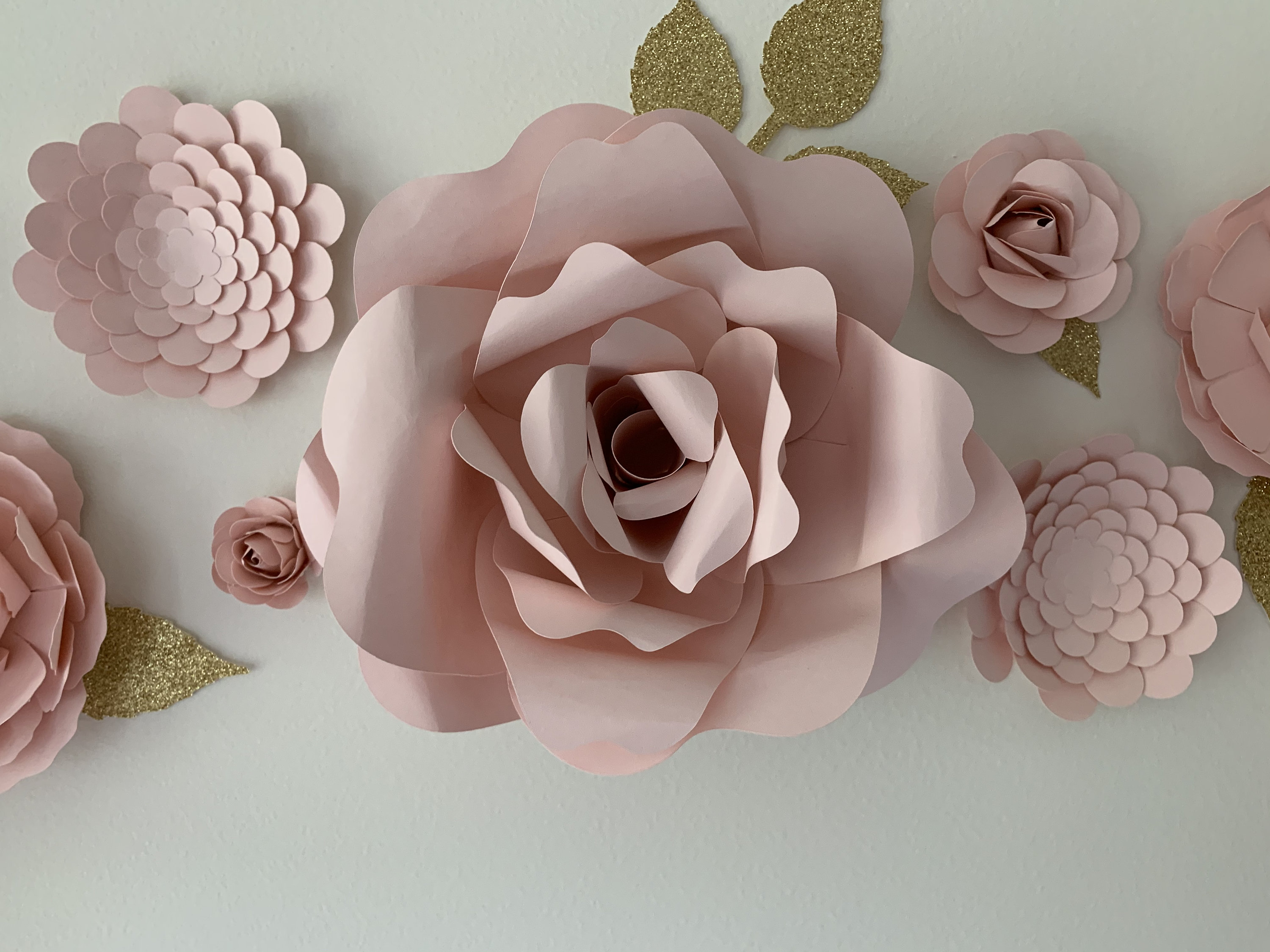 Paper Flower Wall Display Blush Pink Paper Rose Wall Display - Etsy