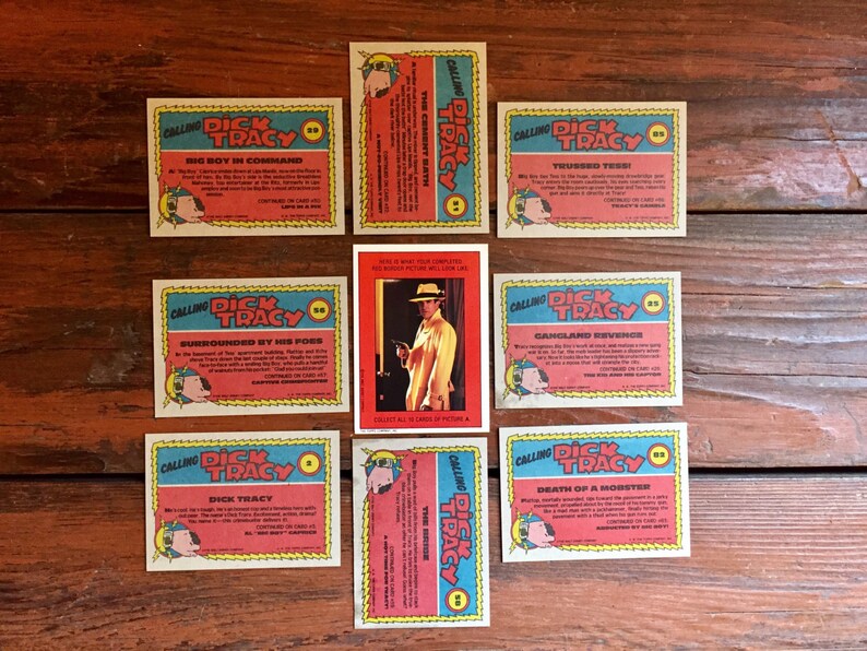 9 Dick Tracy Trading Cards 1990 Topps Walt Disney Etsy