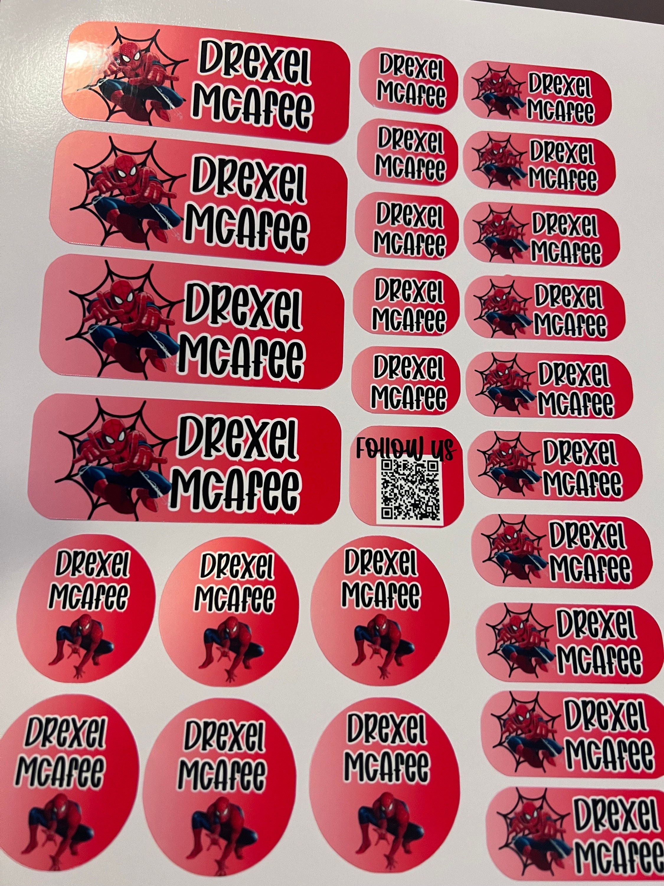 School Labels With Any Character and Name Set of 25 - Etsy