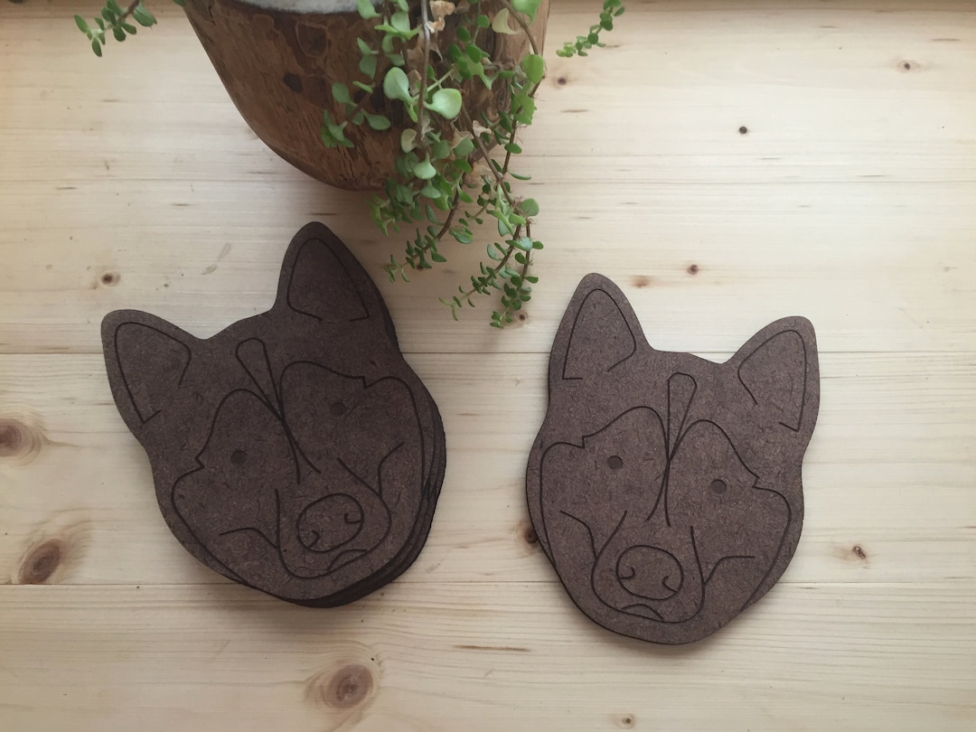 Husky Dog Breed Coaster, Set of 4 Coasters With Cork Backing - Etsy